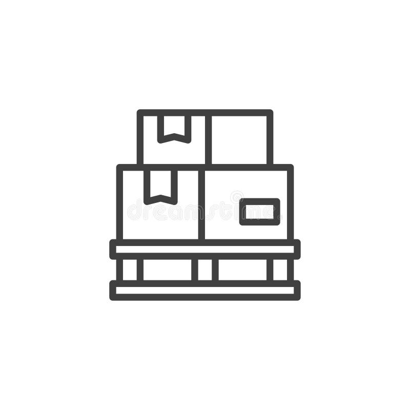 Pallet Stack line icon stock illustration. Illustration of logo - 347902215
