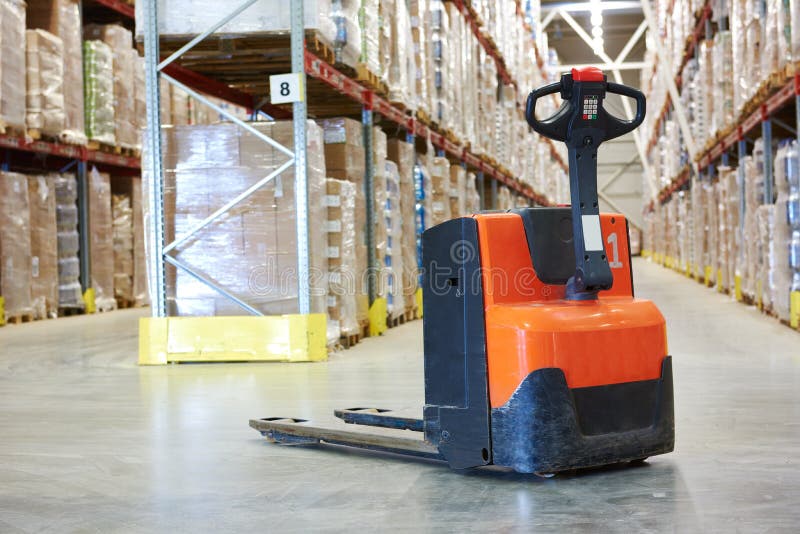Pallet Stacker Truck at Warehouse Stock Photo - Image of manufacturing ...