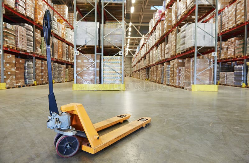 Pallet Stacker Truck at Warehouse Stock Photo - Image of depot ...