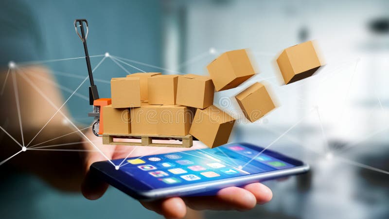 Pallet Truck and Carboxes with Network Connection System - 3d Re Stock ...