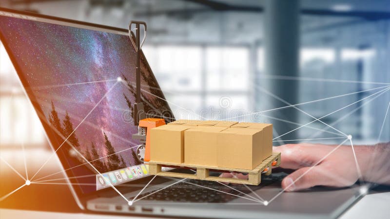 Pallet Truck and Carboxes with Network Connection System - 3d Re Stock ...