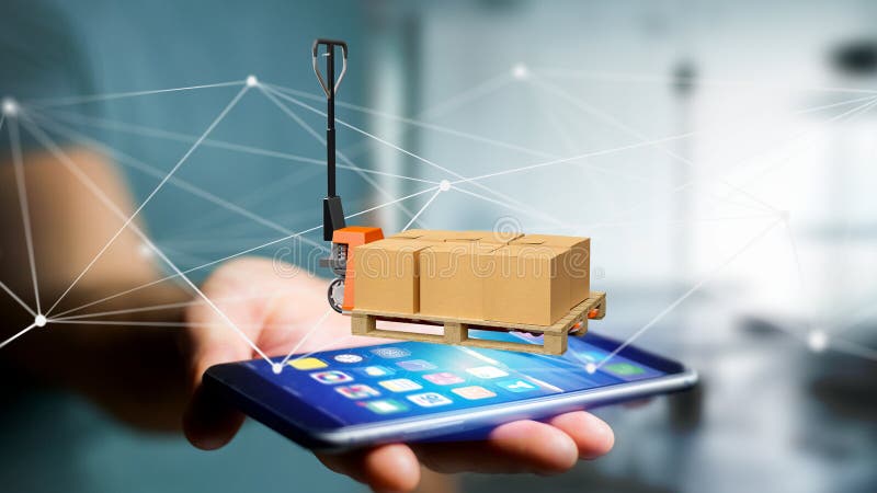 Pallet Truck and Carboxes with Network Connection System - 3d Re Stock ...
