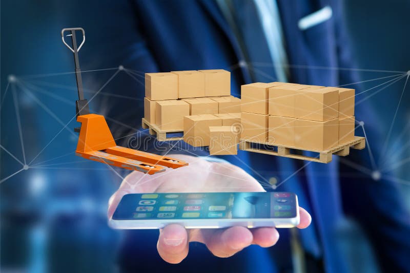 Pallet Truck and Carboxes with Network Connection System - 3d Re Stock ...