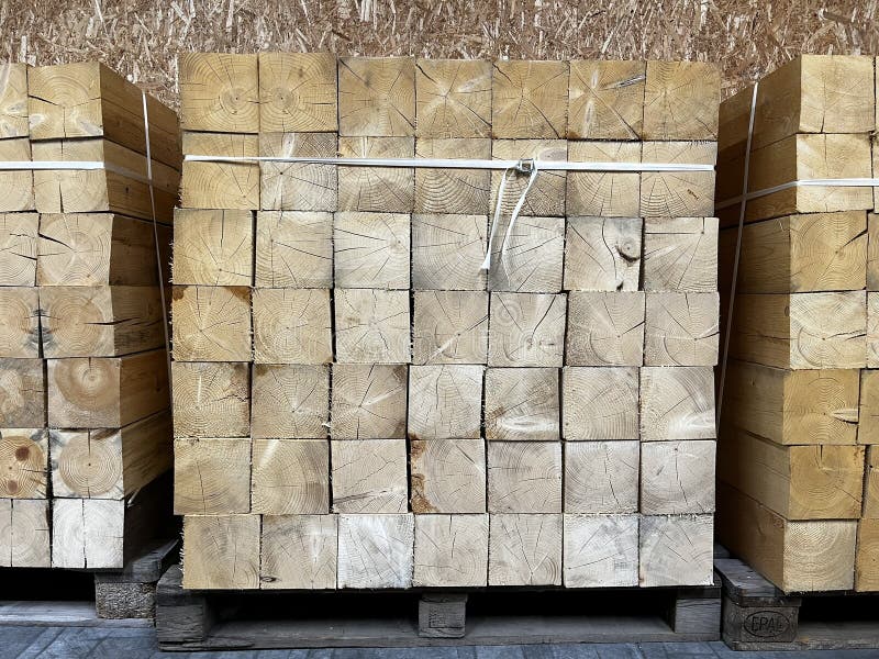 Pallet with Wooden Blocks for a Bullet Catcher in a Shooting Range ...