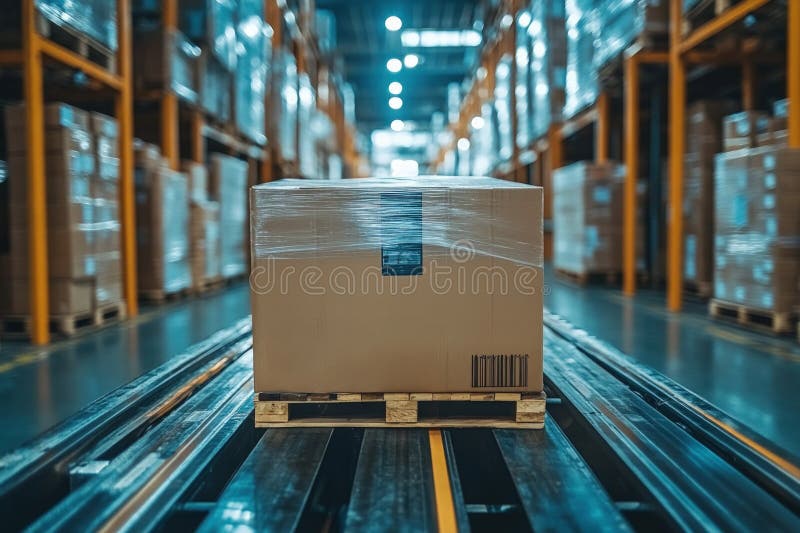 A Pallet Wrapping Machine in Action, Industrial and Functional ...