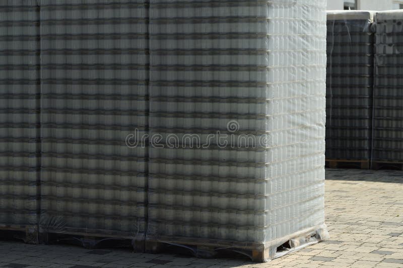 Palletized Canning Jars in Warehouse Storage Stock Photo - Image of ...