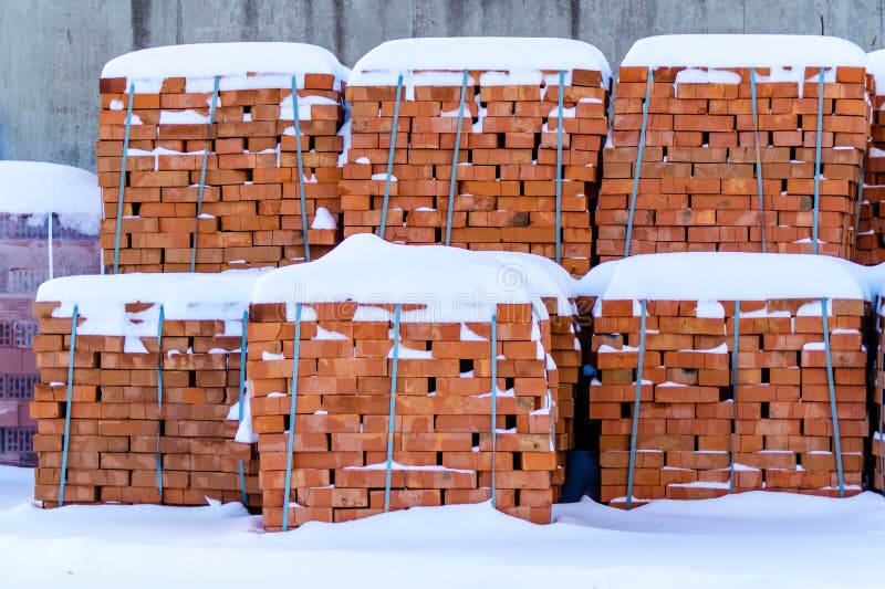 Pallets with Bricks in the Store. Racks of Brick Stock Image - Image of ...