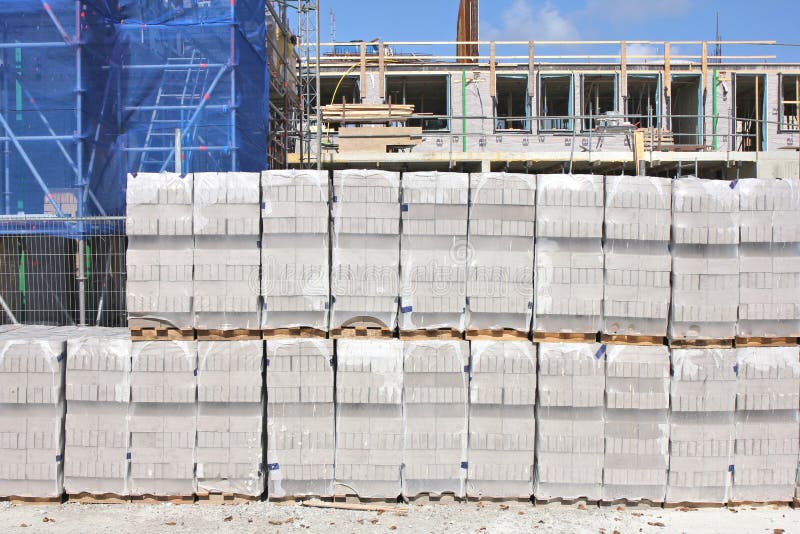 Pallets with Bricks in the Store. Racks of Brick Stock Image - Image of ...