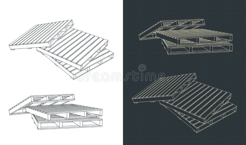 Pallets Drawings stock vector. Illustration of timber - 210711043