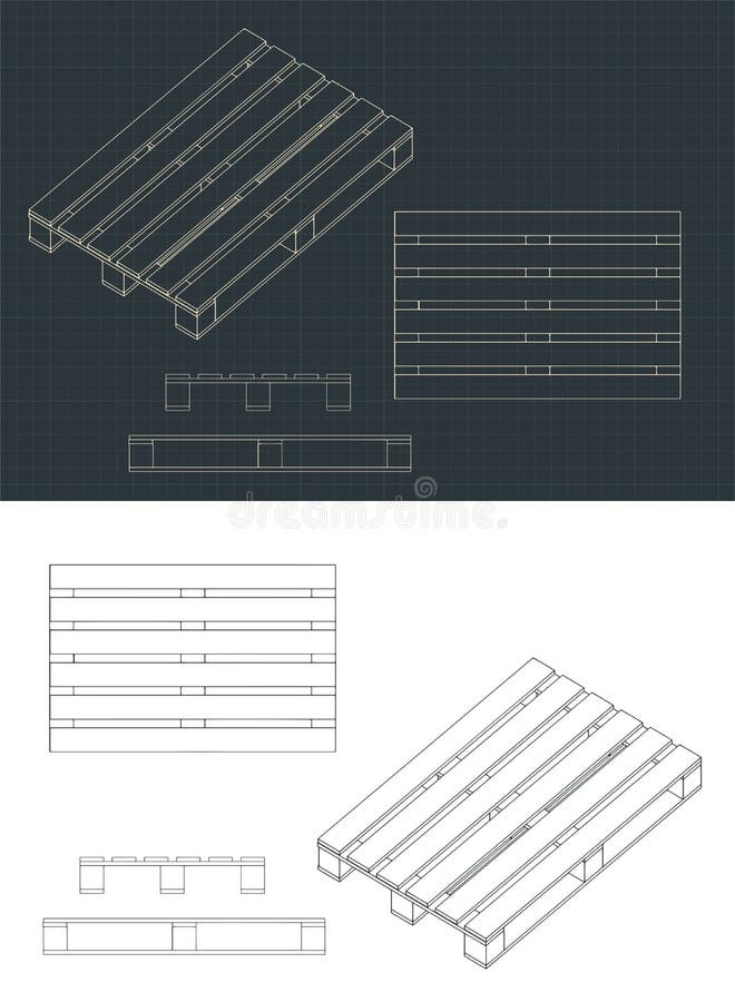 Pallets Blueprints Stock Illustrations – 24 Pallets Blueprints Stock ...