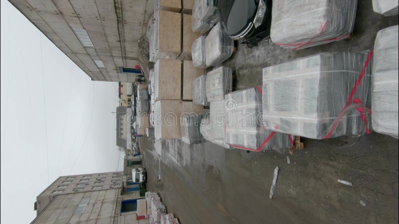Pallets with Finished Products Wrapped in Cellophane are Stored ...