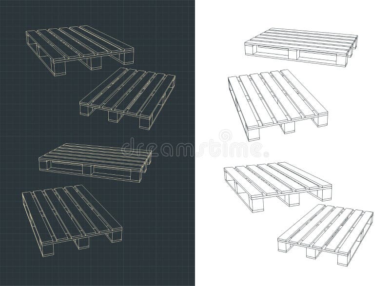 Pallets Blueprints Illustrations Stock Vector - Illustration of carrier ...