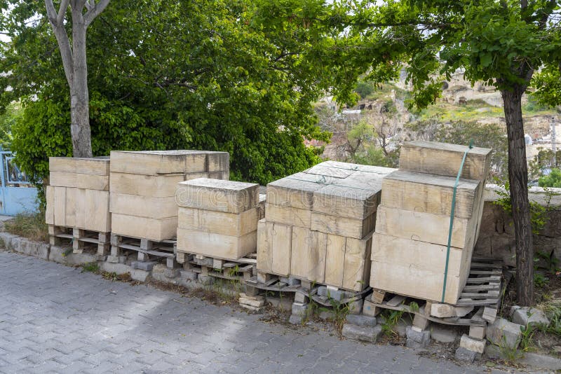 Pallets with Marble Slabs, Storage Materials for Repairs and ...