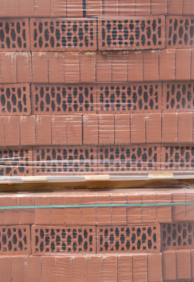 Pallets with Bricks in the Building Store. Racks with Brick. Masonry ...