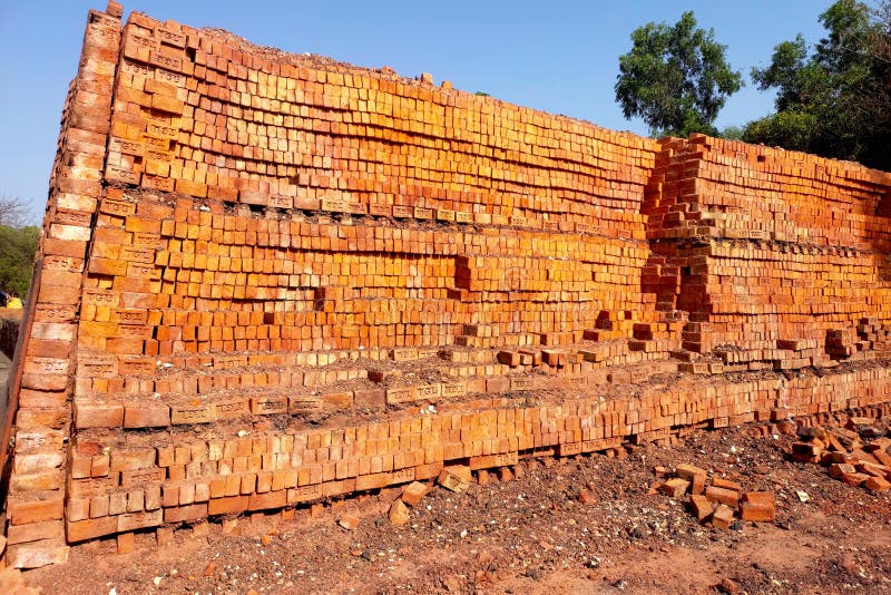 Pallets with Red Bricks are Stored in an Open Area Stock Photo - Image ...