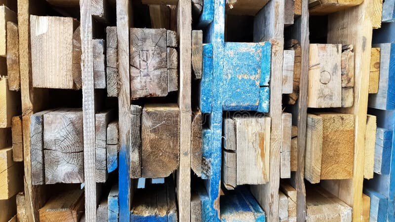 Pallets in Stock in a Stack Closeup. Warehouse Pallets. Stock Image ...