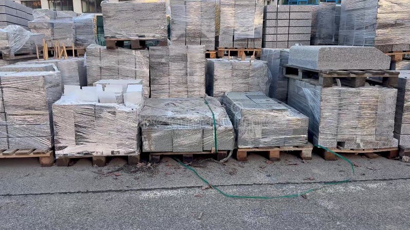 Pallets of Various Materials Stored Securely at the Warehouse for ...