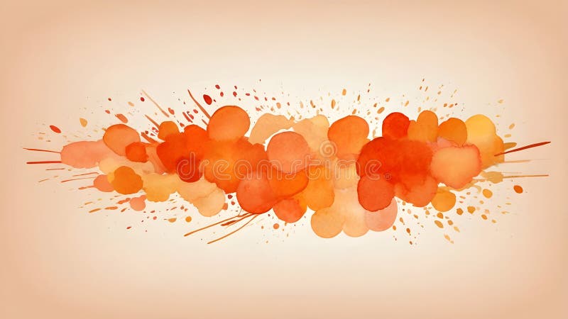 Pallette Watercolor Blobs in Orange Blending Softly, Forming Gradient ...