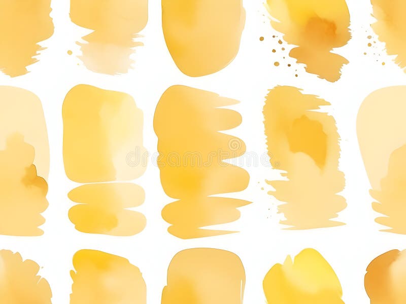 Pallette Watercolor Blobs in Yellow and Orange Blending Softly, Forming ...