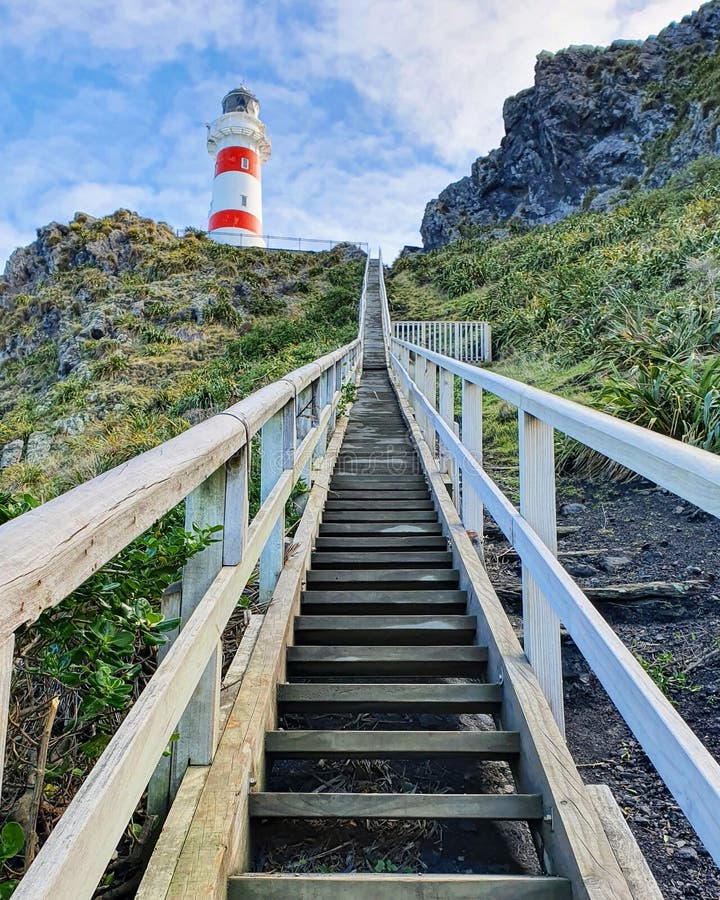 Palliser Lighthouse Staircase Stock Photo - Image of river, waterway ...