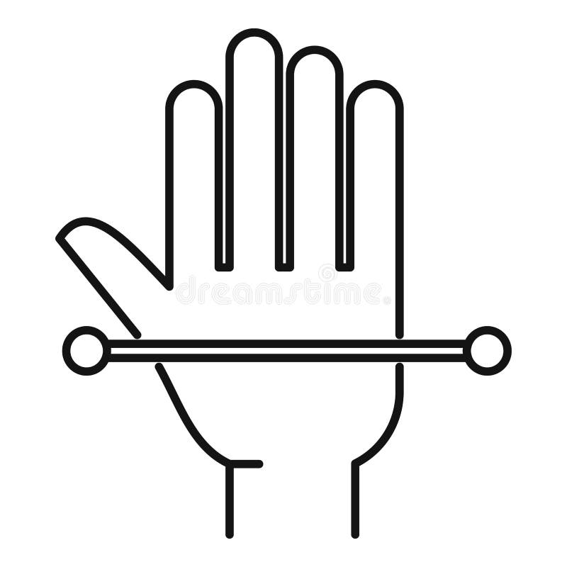 Palm Authentication Scan Icon Outline Style Stock Vector
