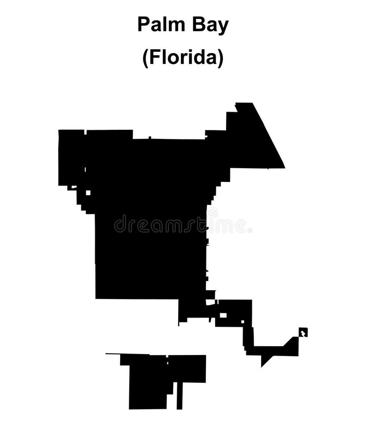 Palm Bay outline map stock vector. Illustration of blank - 357255069
