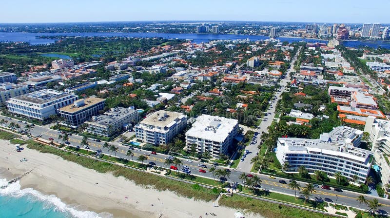 Palm Beach, Florida. Amazing Aerial View of Coastline Stock Image ...