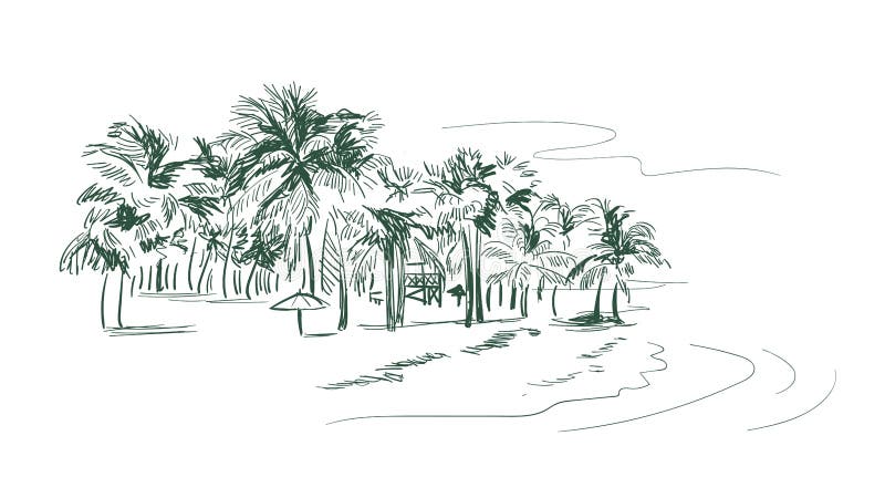 Palm Tree Landscape Sketch Stock Illustrations – 4,232 Palm Tree ...