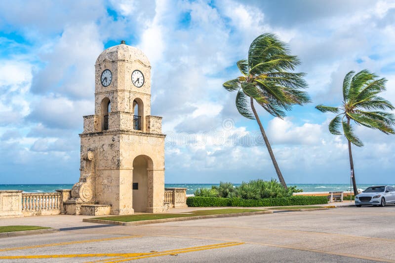 Palm Beach Worth Avenue Clock Tower Florida USA Stock Photo - Image of ...