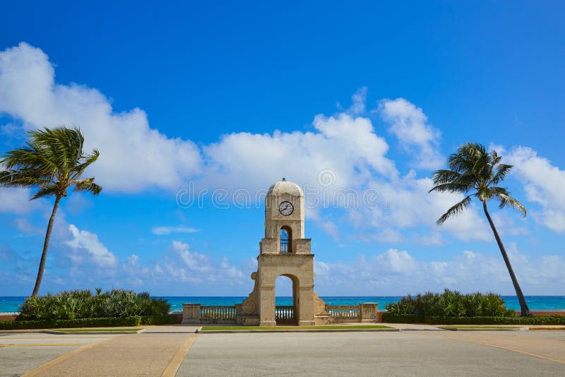 Palm Beach Worth Avenue Clock Tower Florida Stock Image - Image of ...