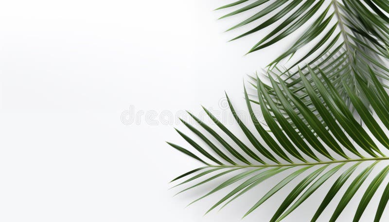 Palm Branch White Background Stock Photo - Image of background, tree ...