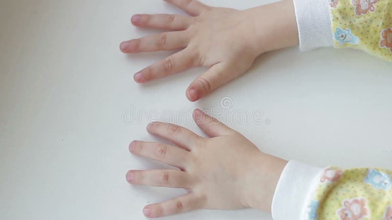 The Palm of a Child on a White Background. Stock Video - Video of hand ...