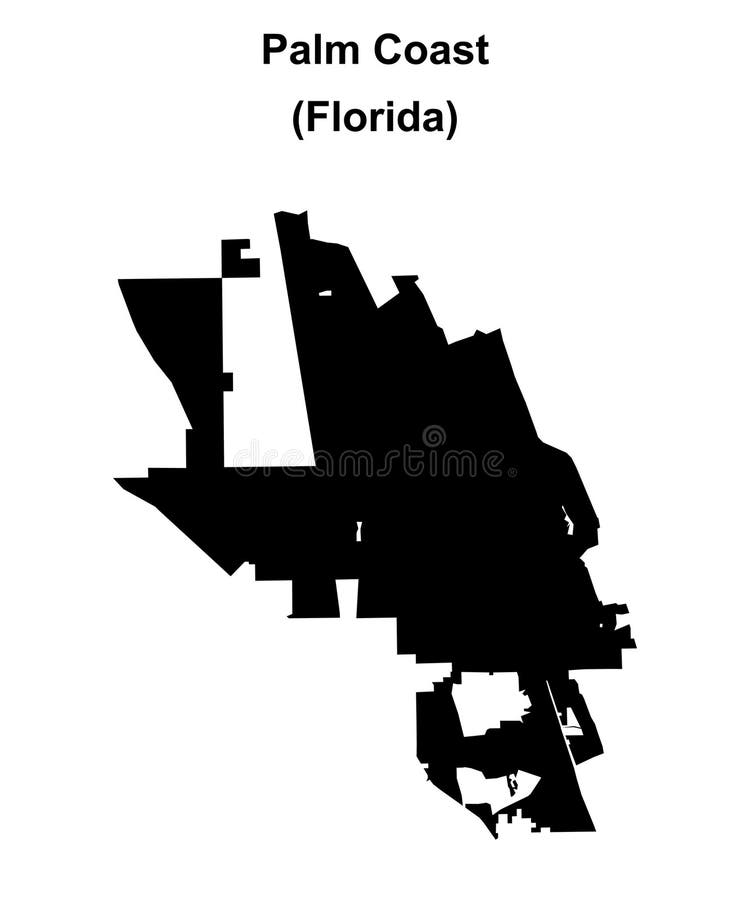 Palm Coast outline map stock vector. Illustration of boundary - 357255168