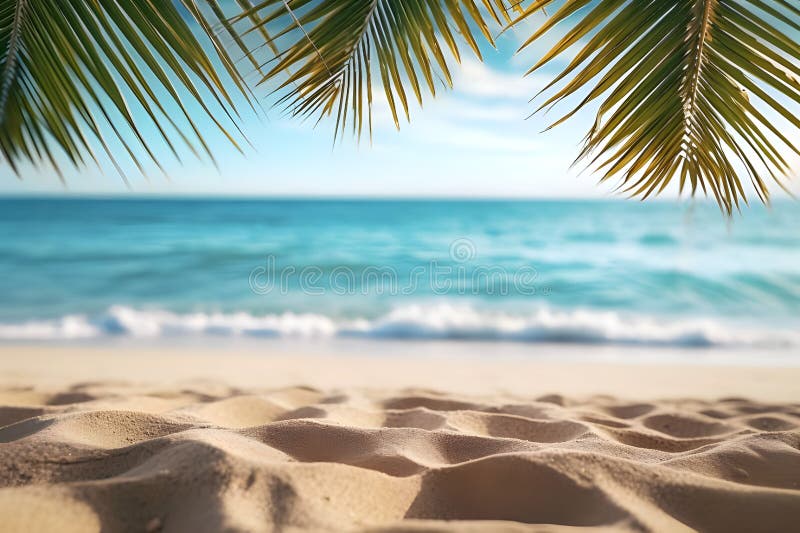 Palm Coconut Tree on the Beach - Ai Generated Stock Illustration ...