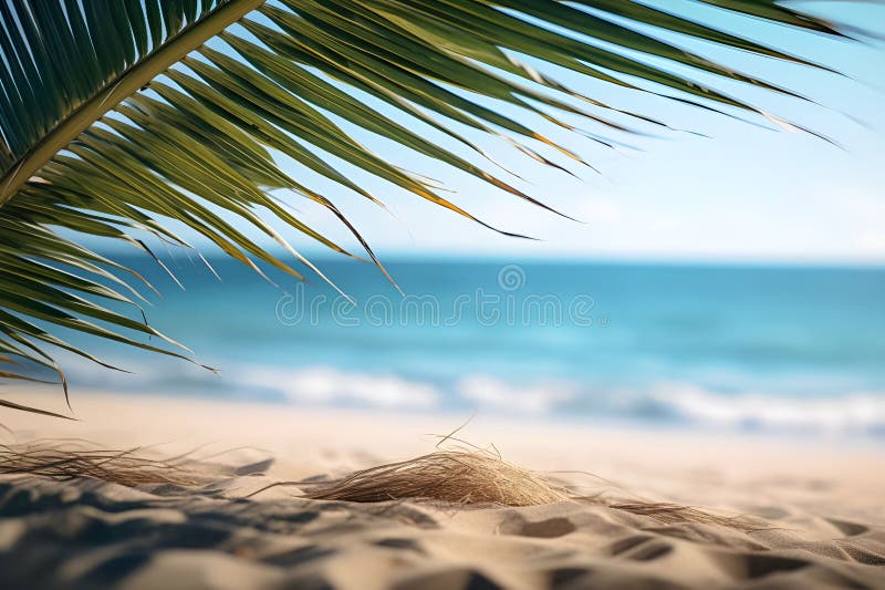Palm Coconut Tree on the Beach - Ai Generated Stock Illustration ...