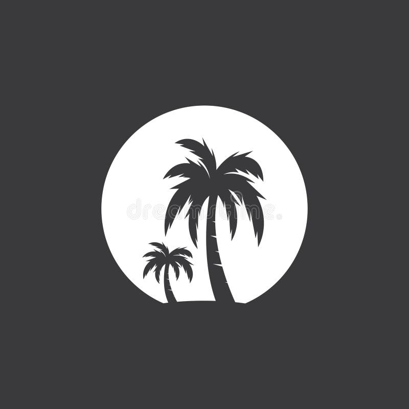 Palm Coconut Tree Logo Icon Silhouette Stock Illustration ...