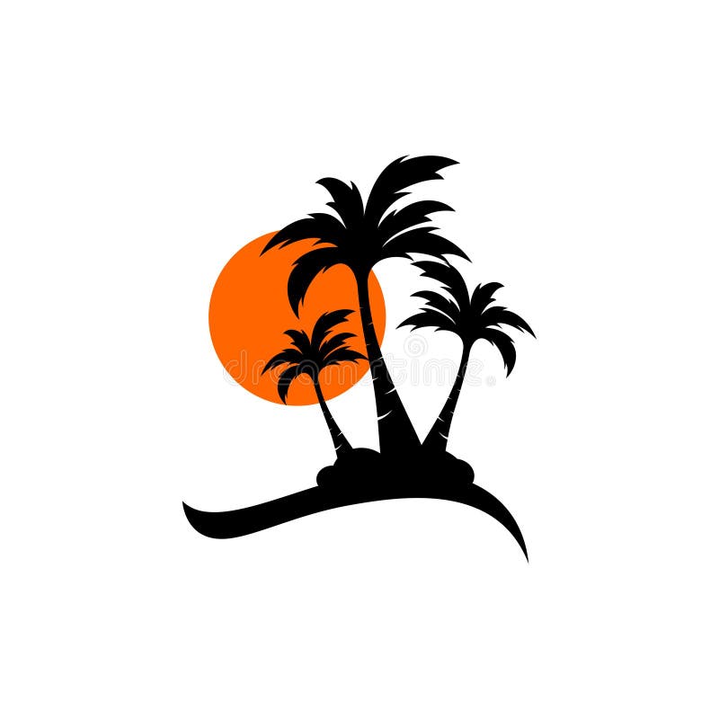 Palm Coconut Tree Logo Icon Stock Vector - Illustration of logo ...
