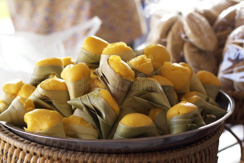 Palm Flavoured Mini Cake Wrapped - Dessert Thai Stock Image - Image of ...