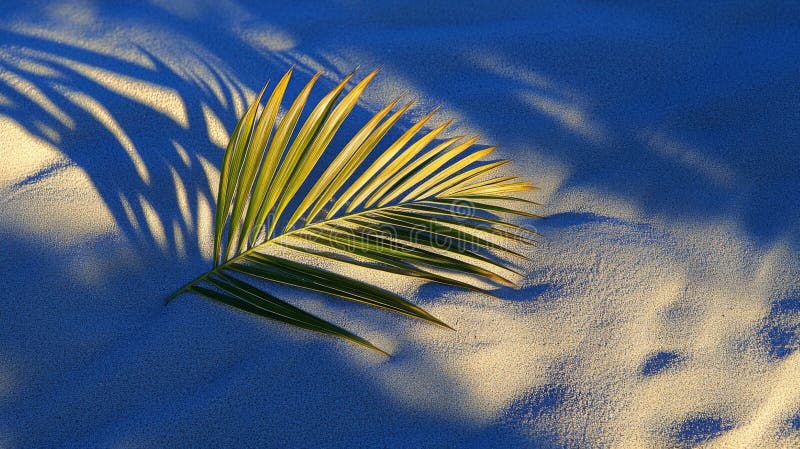 Palm Frond Shadow on Sandy Beach Stock Illustration - Illustration of ...
