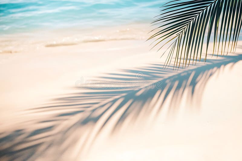 Palm Frond Shadow on Tropical Beach Sand Stock Illustration ...