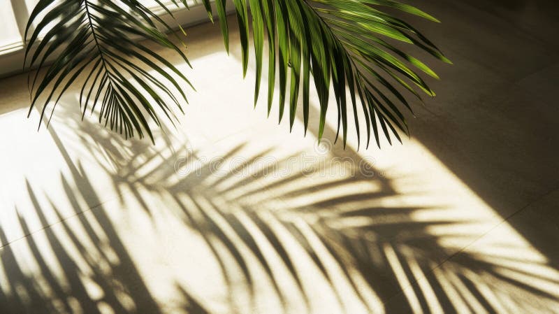 Palm Fronds Casting Shadows on a Light-Colored Floor Stock Illustration ...