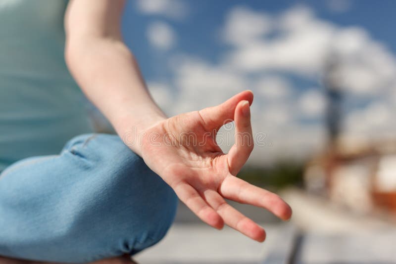 The Palm in a Gesture of Concentration while Meditate Stock Image ...