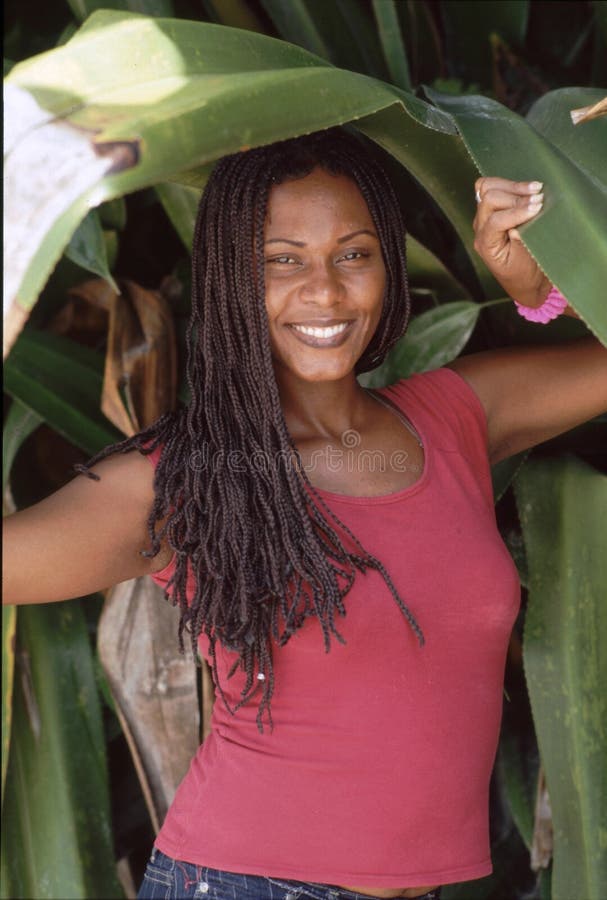 Palm Girl stock image. Image of nature, shirt, eyes, woman - 5496097