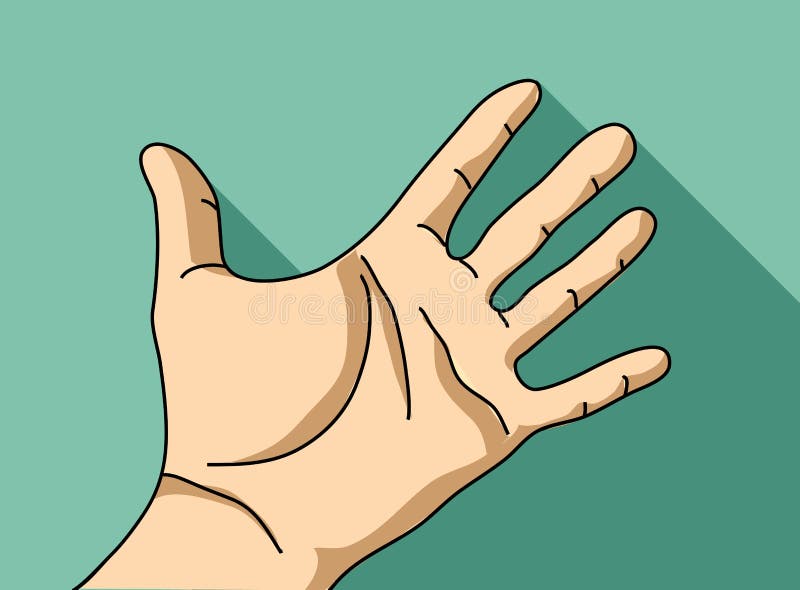 Palm hand flat hand. stock vector. Illustration of male - 97078270