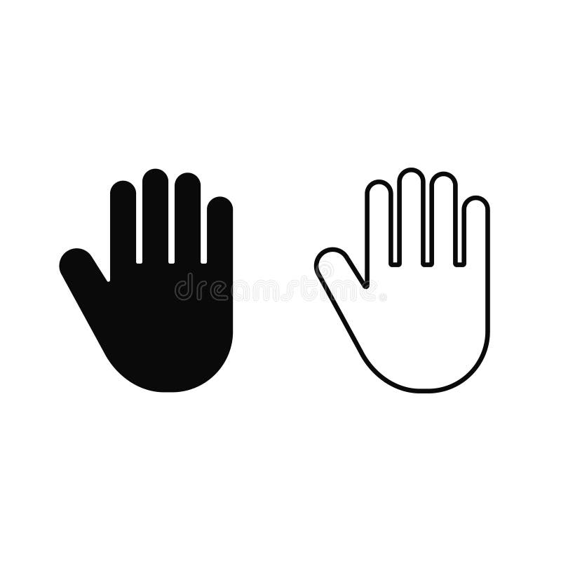 Palm, Hand Line Icon, Outline and Filled Vector Symbol Isolated on ...