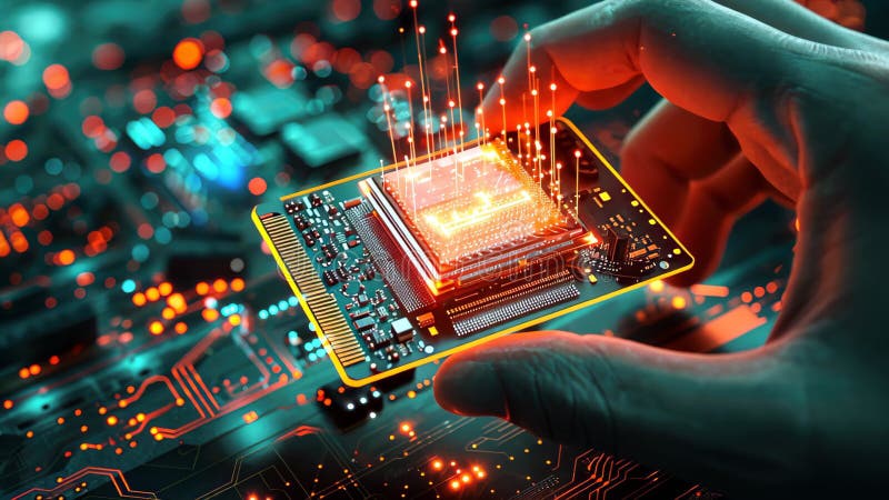 A New CPU Technology Concept with a Hand Holding a New Generation CPU ...