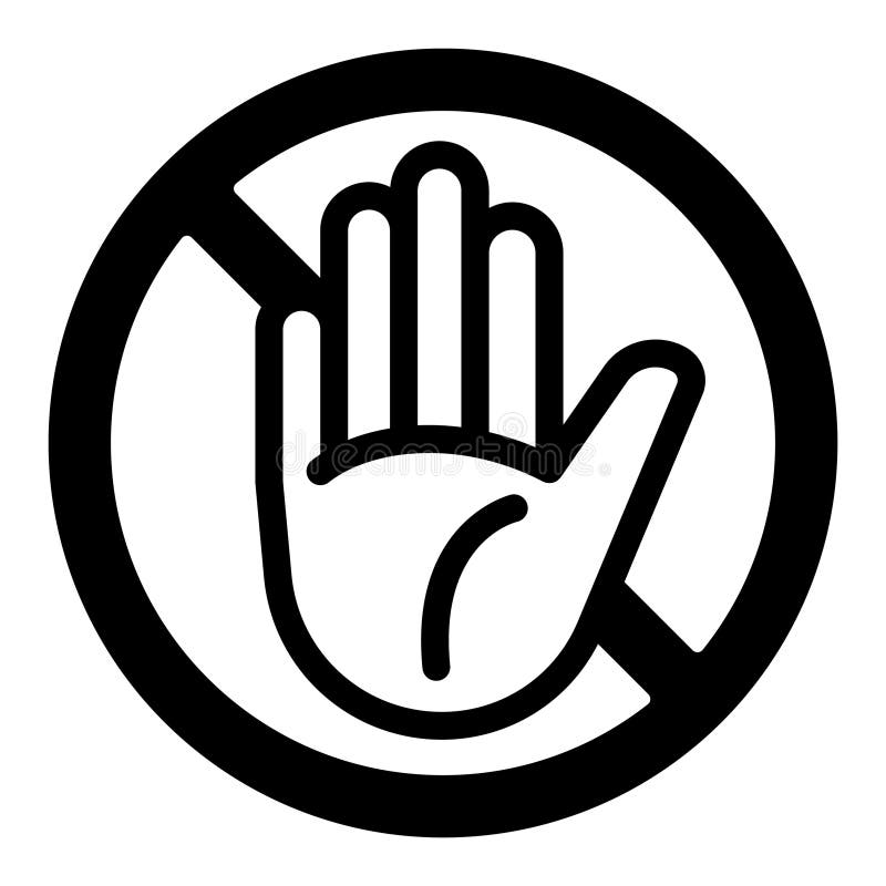 Palm of Hand Please Stop Solid Icon, Beware Warning Danger Concept ...