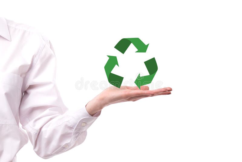 Palm of the Hand Recycling Symbol- Stock Photo - Image of care, leaf ...