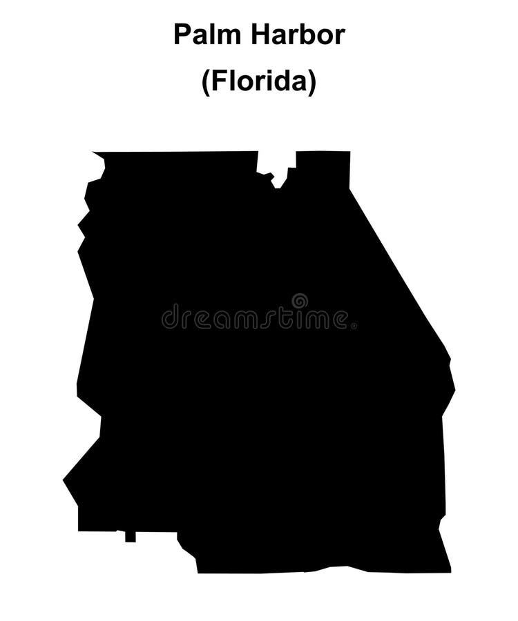 Palm Harbor outline map stock vector. Illustration of empty - 357255205