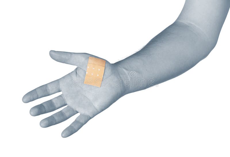 Palm with Healing plaster. stock image. Image of protective - 31761291